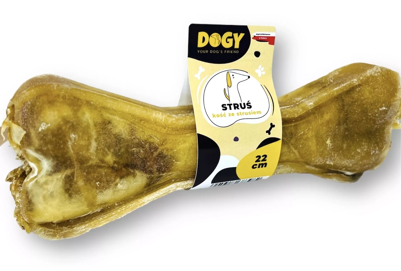 DOGY - Kość ze Strusiem 22cm 1szt. | Kiwi Zoo