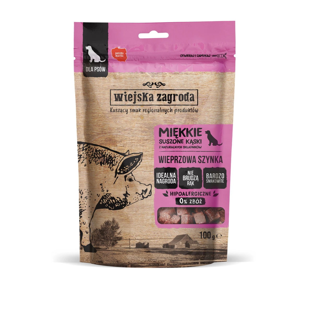 Wiejska Zagroda Wieprzowa szynka 100g | Kiwi Zoo