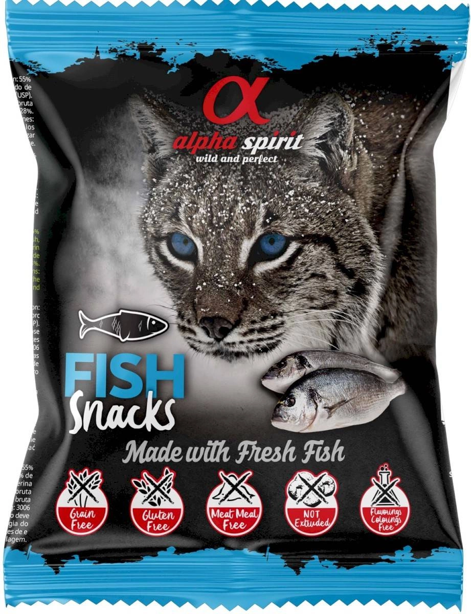 Alpha Spirit Fish Snaks - kostka dla kota- ryba 50g | Kiwi Zoo